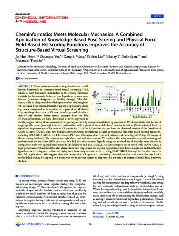 (PDF) Cheminformatics Meets Molecular Mechanics: A Combined Application ...