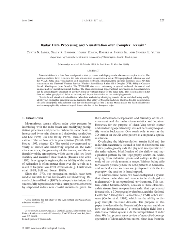 (PDF) Radar Data Processing and Visualization over Complex Terrain*