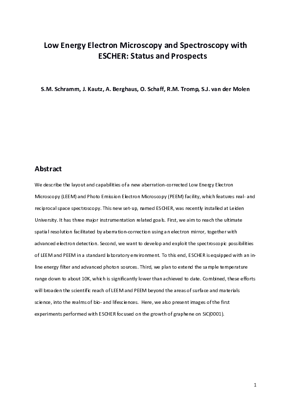 (PDF) Low-energy electron microscopy and spectroscopy with ESCHER ...