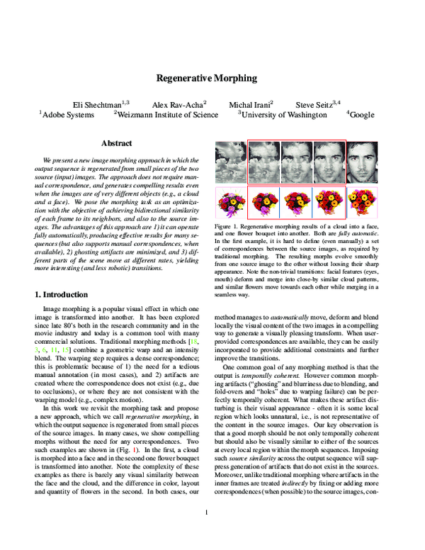 (PDF) Regenerative morphing