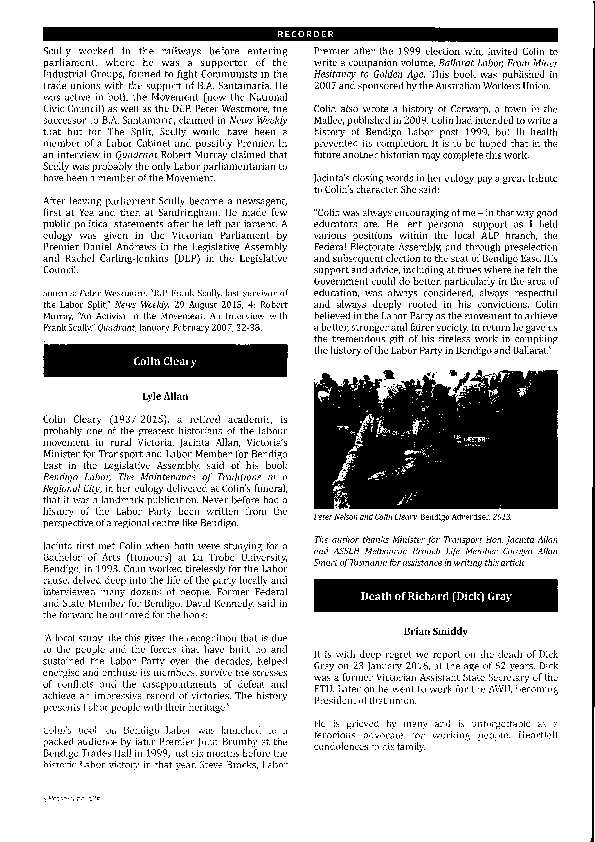 (PDF) Colin Cleary (Bendigo) (2016)