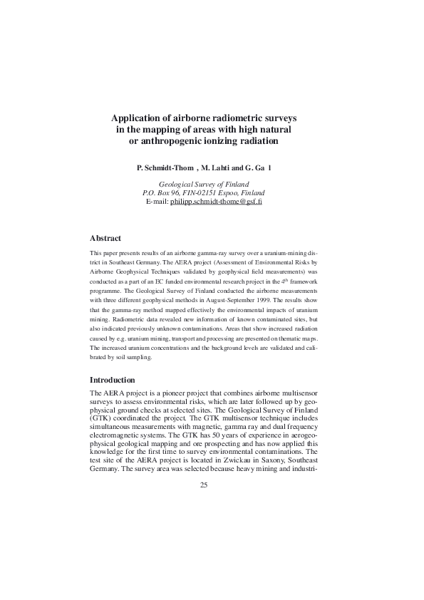 (PDF) Application of airborne radiometric surveys in the mapping of ...