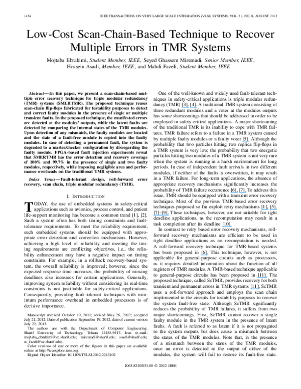 (PDF) Low-Cost Scan-Chain-Based Technique to Recover Multiple Errors in TMR Systems
