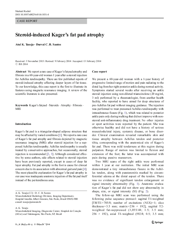 (PDF) Steroid-induced Kager’s fat pad atrophy