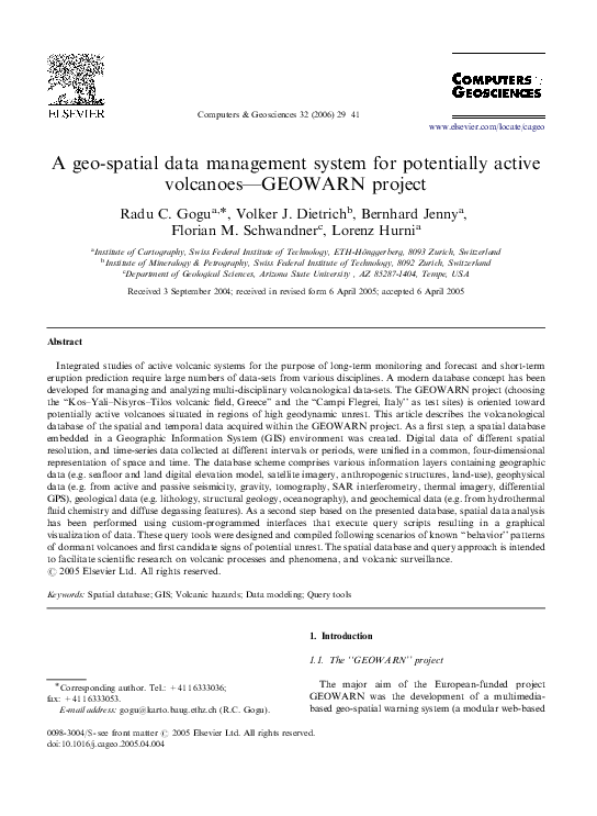 (PDF) A geo-spatial data management system for potentially active volcanoes—GEOWARN project ...