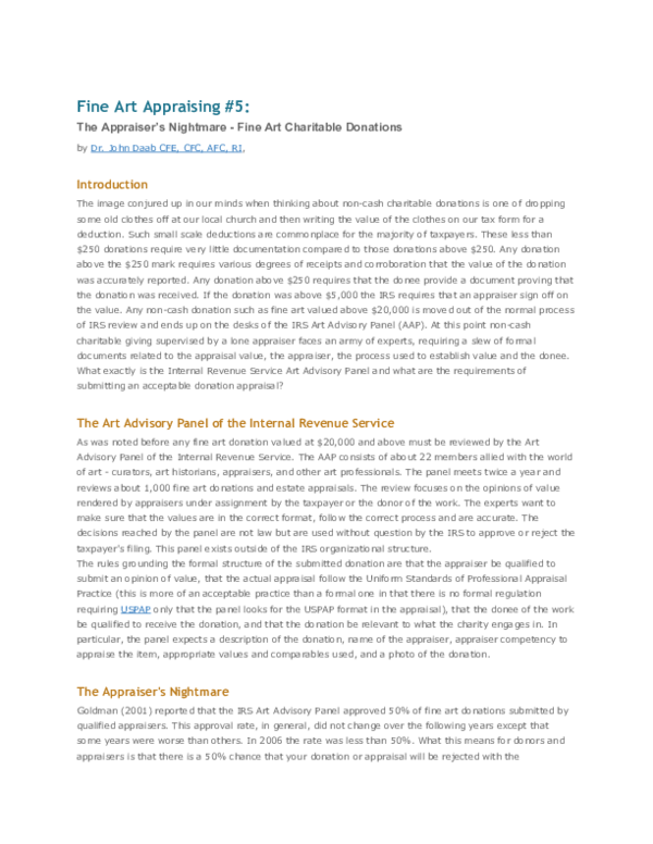(PDF) Fine Art Appraising #5 | john daab - Academia.edu
