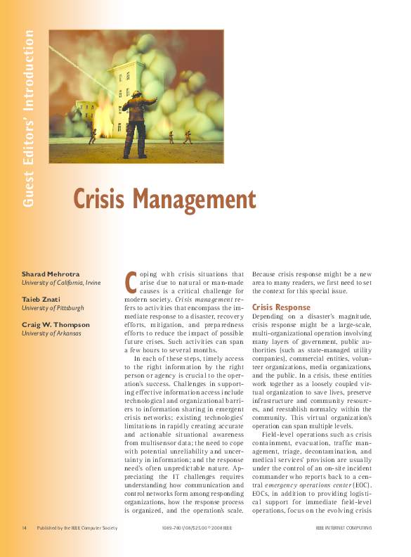 (PDF) Crisis Management