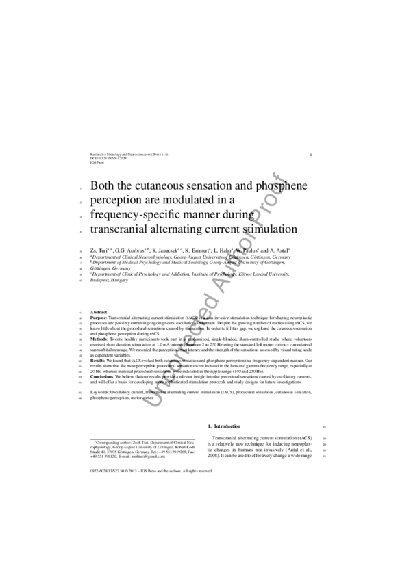 (PDF) Both the cutaneous sensation and phosphene perception are ...