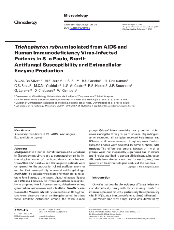 (PDF) In vitro antifungal susceptibility of Trichophyton violaceum ...