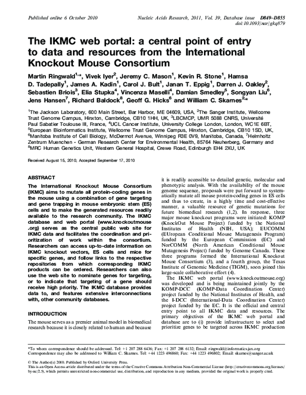 (PDF) The IKMC web portal: a central point of entry to data and ...