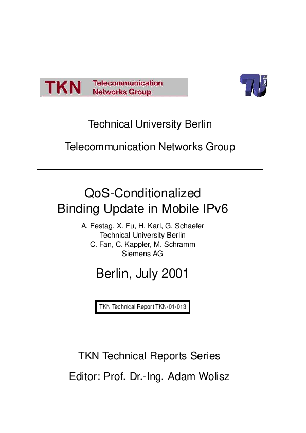 (PDF) QoS-Conditionalized binding update in mobile IPv6