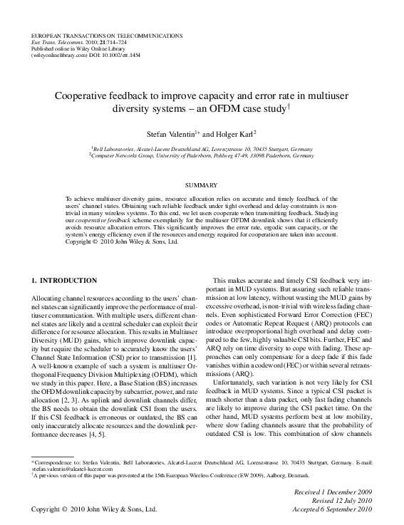 (PDF) Cooperative feedback to improve capacity and error rate in multiuser diversity systems ...