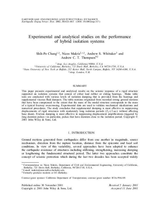 (PDF) Experimental and analytical studies on the performance of hybrid ...