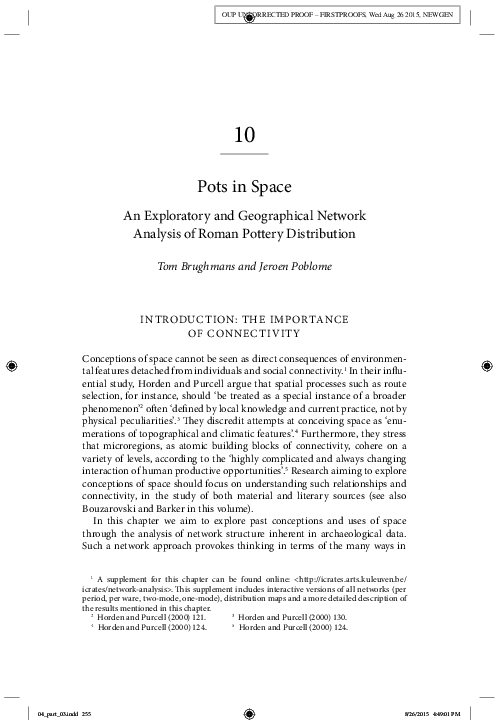 (PDF) Brughmans, T. and J., Poblome (Forthcoming). Pots in space: understanding Roman pottery ...