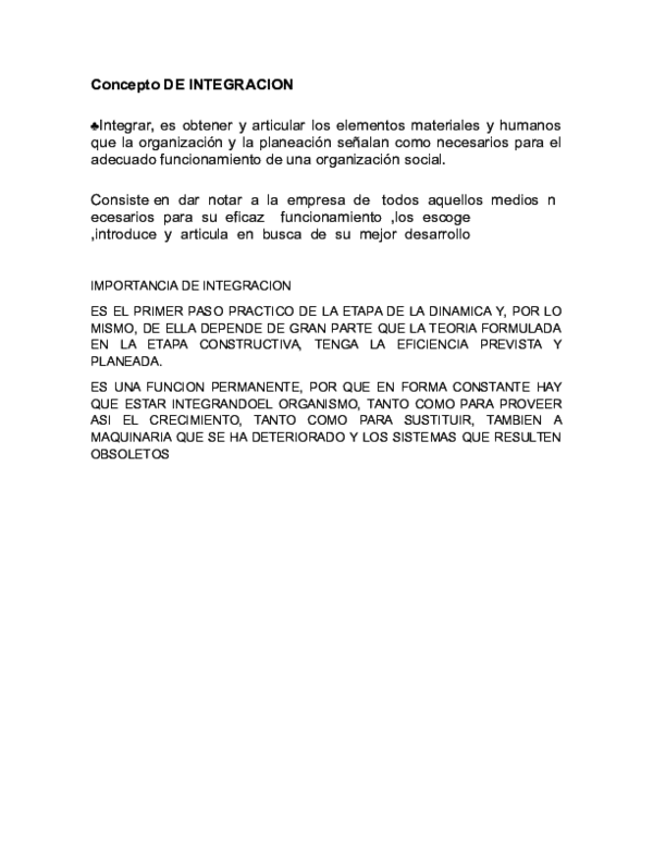 (DOC) Concepto DE INTEGRACION