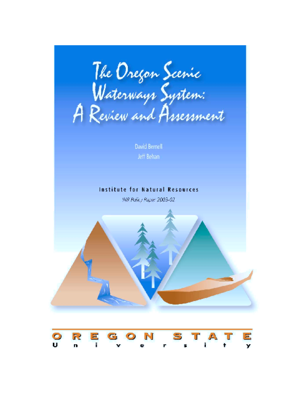 (PDF) The Oregon Scenic Waterways System: A Review and Assessment