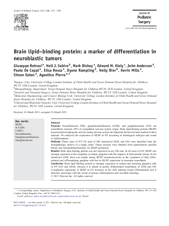 (PDF) Brain lipid–binding protein: a marker of differentiation in ...