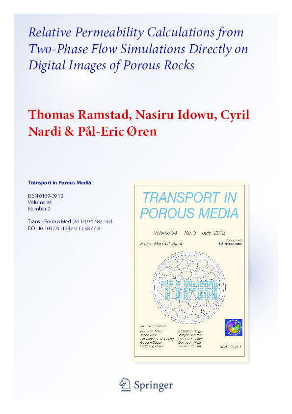 (PDF) Relative Permeability Calculations from Two-Phase Flow ...