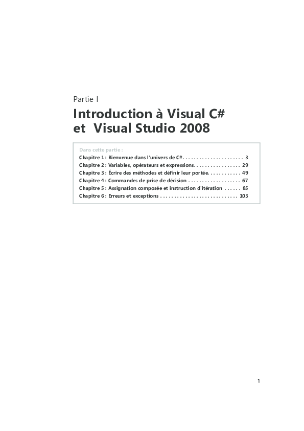 (PDF) Introduction à Visual C# et Visual Studio 2008