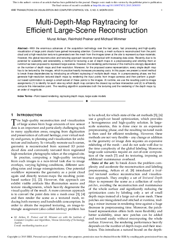 (PDF) Multi-Depth-Map Raytracing for Efficient Large-Scene Reconstruction