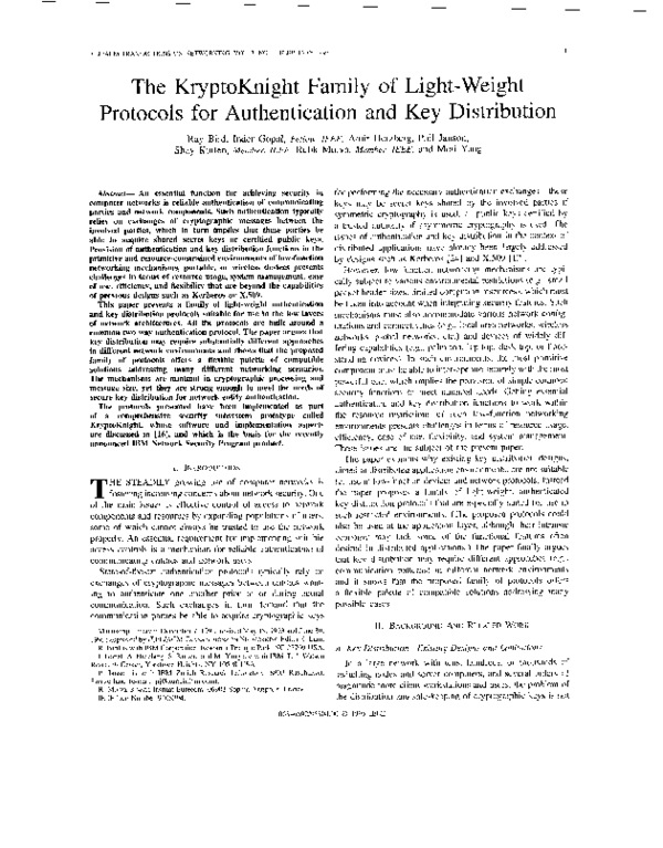 (PDF) The KryptoKnight family of light-weight protocols for ...