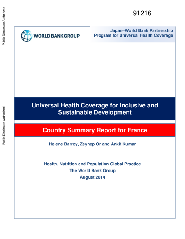 (PDF) France - Universal health coverage for inclusive and sustainable ...
