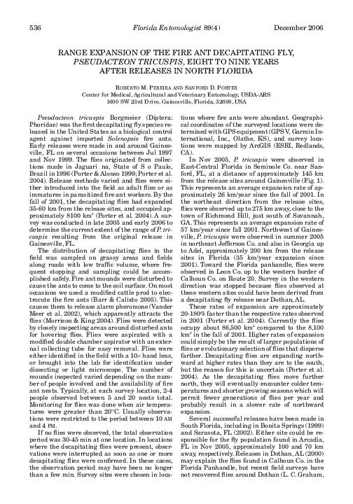 (PDF) Range Expansion of the Fire Ant Decapitating Fly, Pseudacteon ...