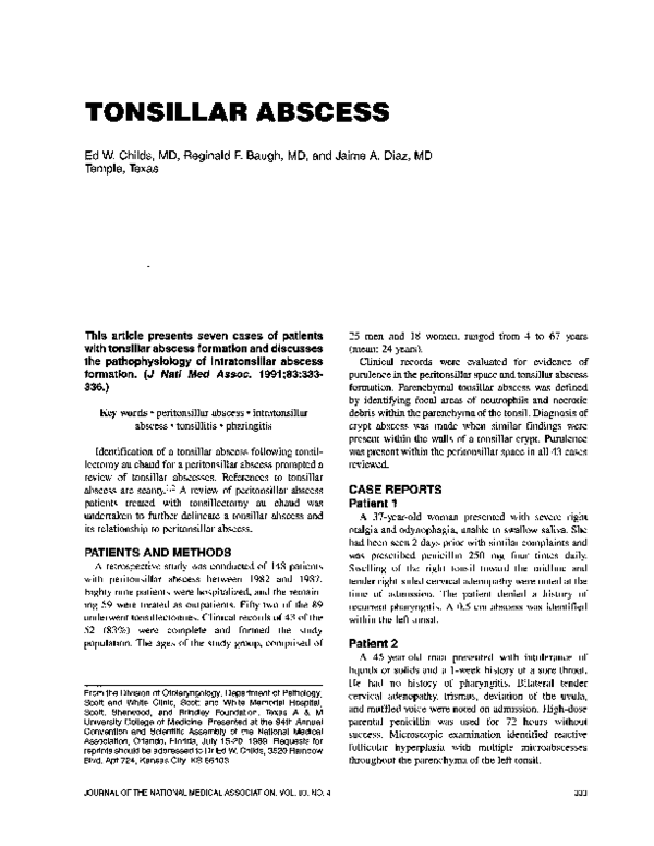 (PDF) Tonsillar abscess