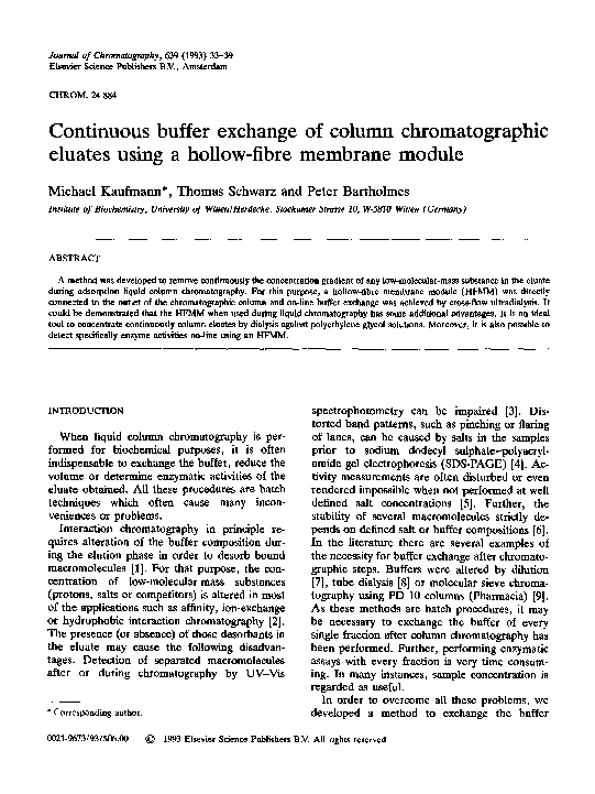 (PDF) Continuous buffer exchange of column chromatographic eluates ...