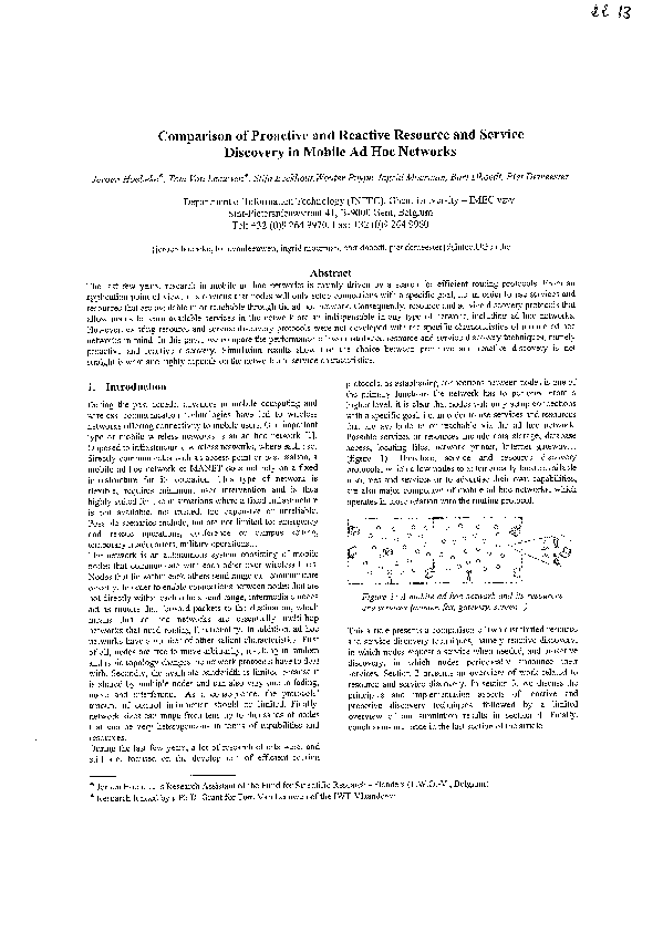 Pdf Comparison Of Proactive And Reactive Resource And Service Discovery In Mobile Ad Hoc Networks