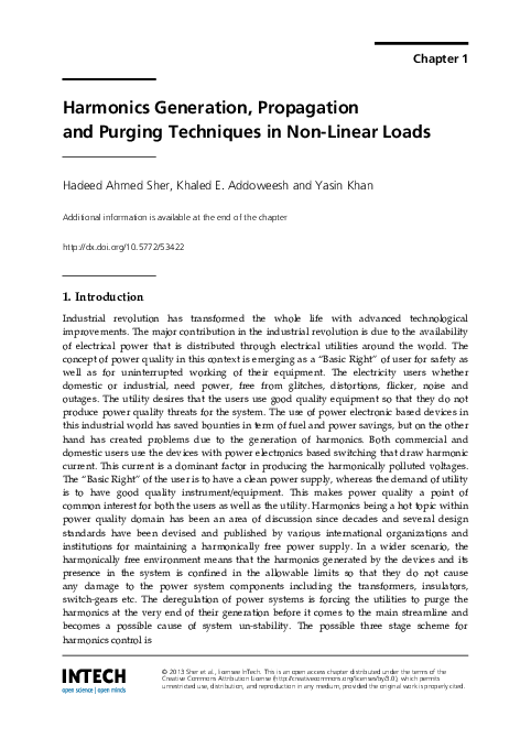 (PDF) Harmonics Generation, Propagation and Purging Techniques in Non-Linear Loads