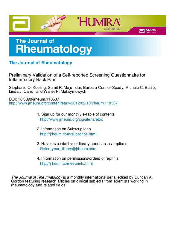 (PDF) Preliminary Validation of a Self-reported Screening Questionnaire ...