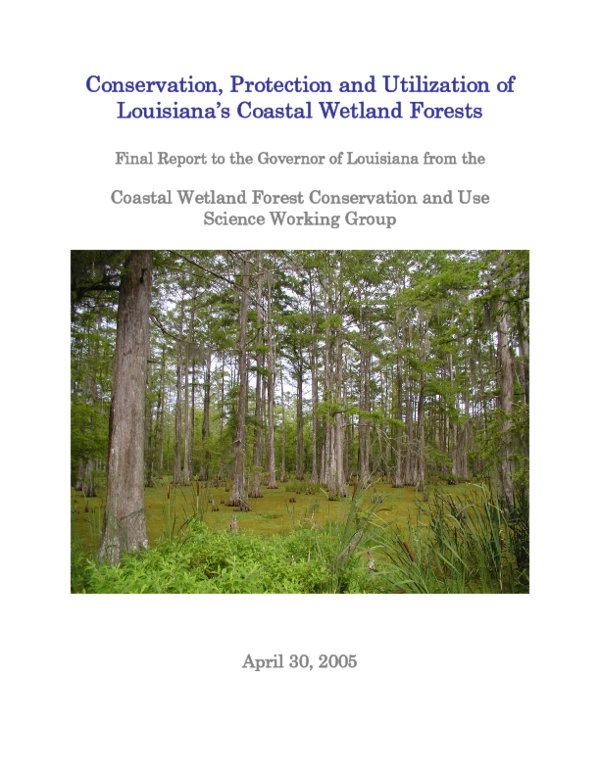 (PDF) Conservation, Protection and Utilization of Louisiana's Coastal ...