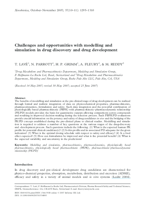 (PDF) Challenges and opportunities with modelling and simulation in ...