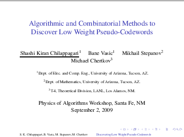 (PDF) Algorithmic and Combinatorial Methods to Discover Low Weight Pseudo-Codewords