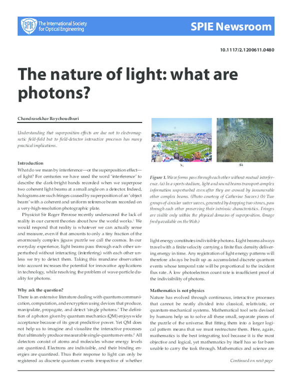 (PDF) The nature of light: what are photons?