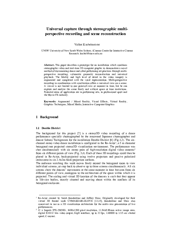 (PDF) Universal capture through stereographic multi-perspective ...