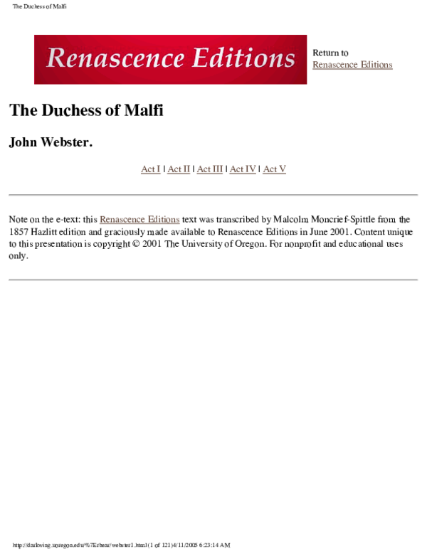 (PDF) The Duchess of Malfi The Duchess of Malfi