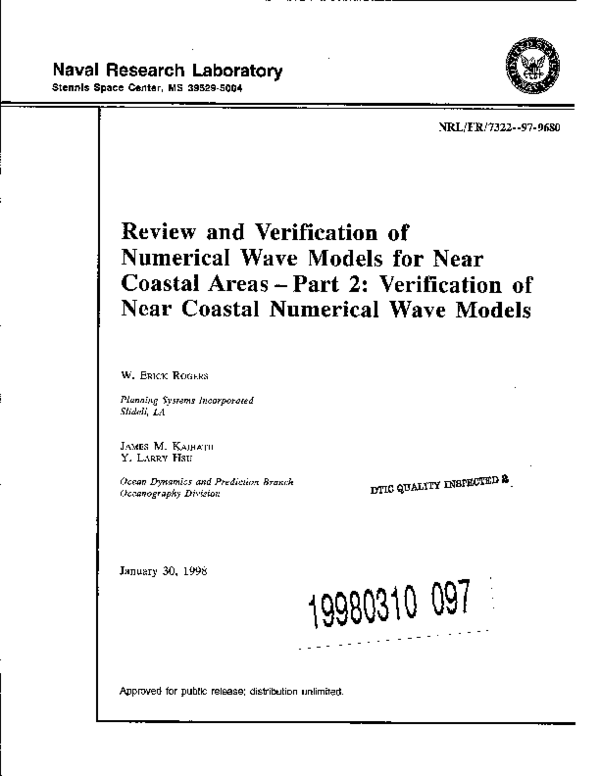 Pdf A Pseudospectral Implementation Of Hamiltonian Surface Water Wave Equations For Coastal