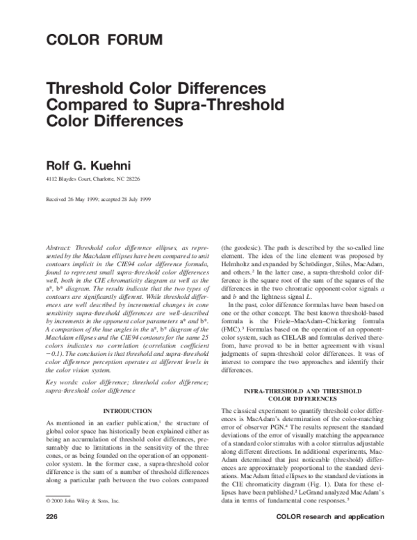 (PDF) Threshold color differences compared to supra-threshold color ...