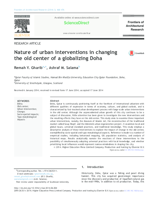 (PDF) Nature of Urban Interventions in Changing the Old Center of a ...