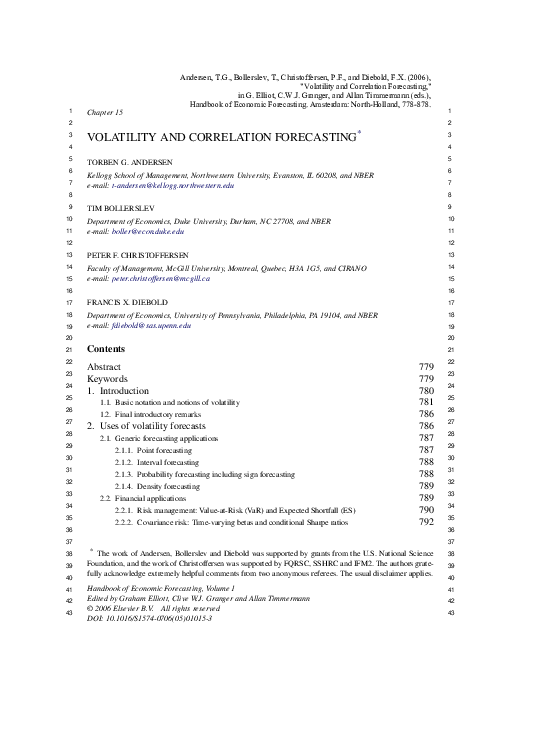 Pdf Chapter 15 Volatility And Correlation Forecasting
