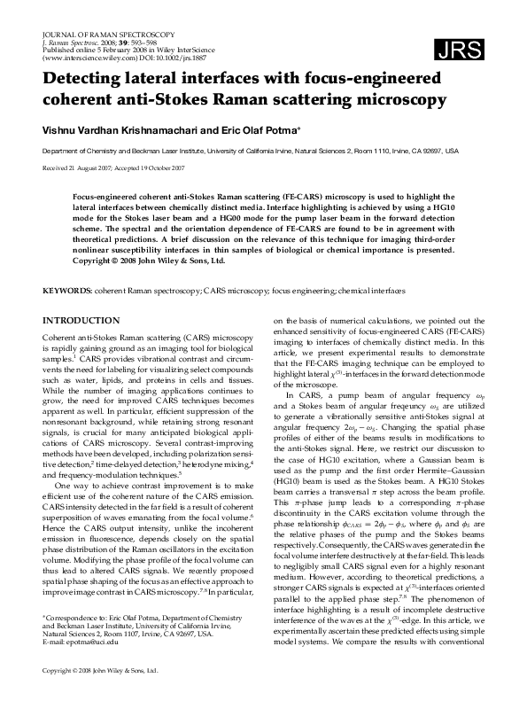 (PDF) Detecting Lateral Interfaces With Focus-Engineered Coherent Anti ...