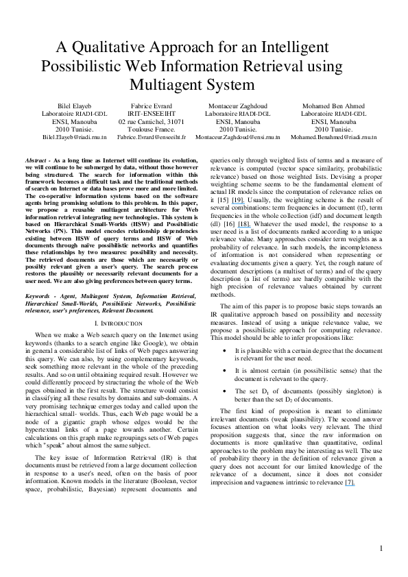 (PDF) 11. Bilel Elayeb, Fabrice Evrard, Montaceur Zaghdoud, and Mohamed Ben Ahmed, “A ...