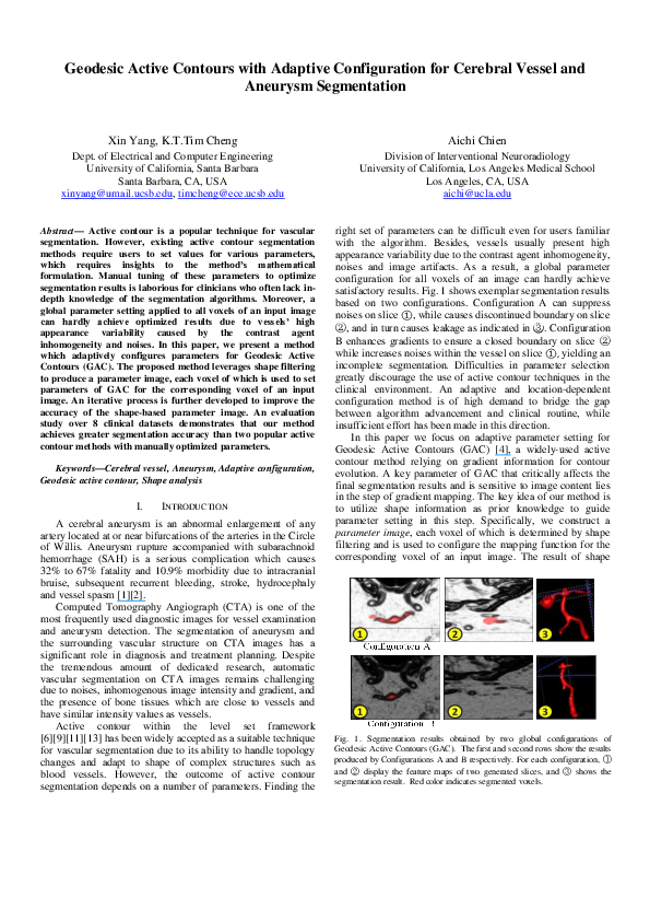 (PDF) Geodesic Active Contours with Adaptive Configuration for Cerebral Vessel and Aneurysm ...