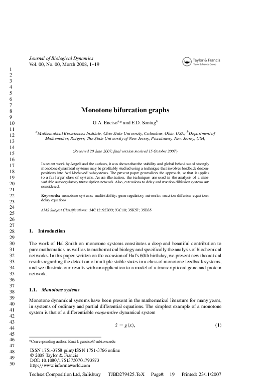 (PDF) Monotone bifurcation graphs