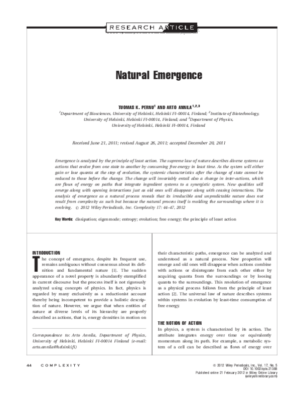 (PDF) Natural emergence
