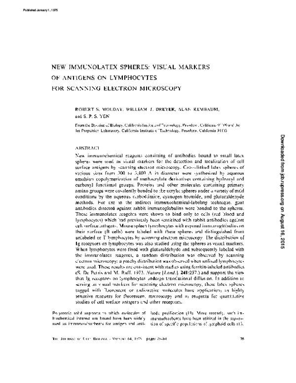 (PDF) New immunolatex spheres: visual markers of antigens on ...
