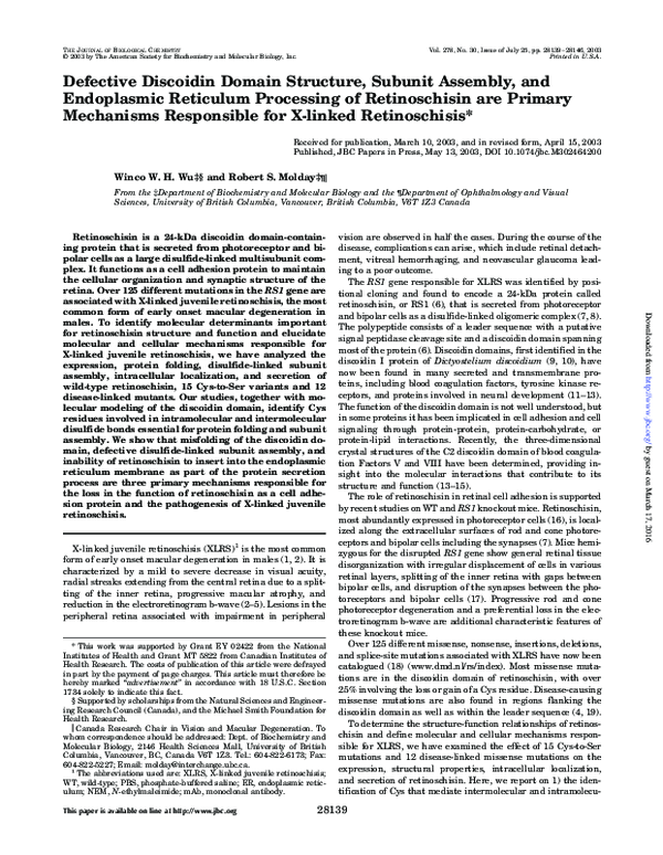 (PDF) Defective Discoidin Domain Structure, Subunit Assembly, and ...