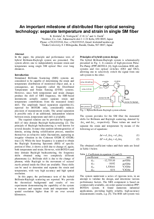 (PDF) An important milestone of distributed fiber optical sensing